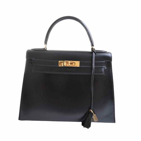 Hermes | Bags | Hermes Hermes Box Calf Kelly 28 Handbag Black | Poshmark